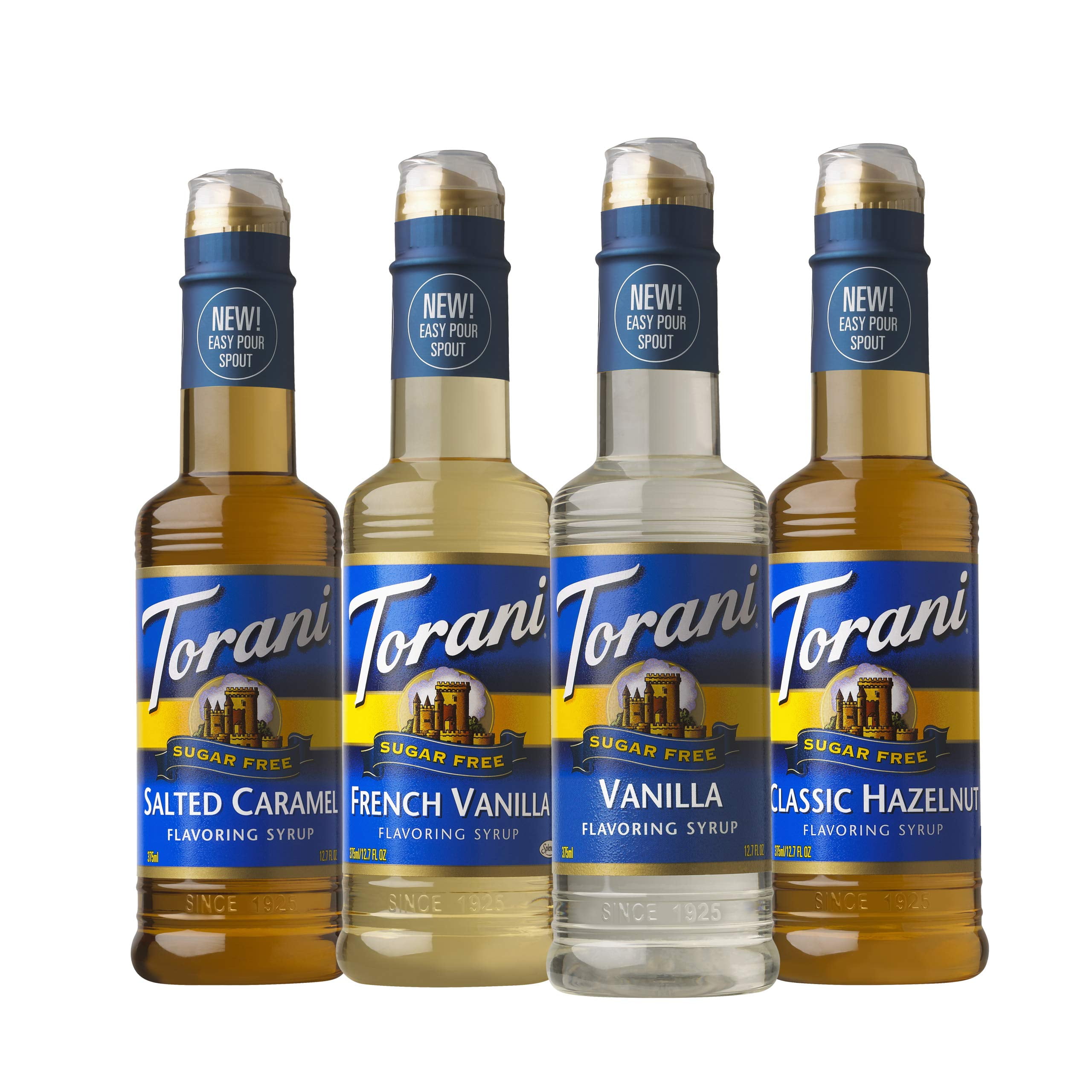 Torani Sugar Free Syrup, Coffeehouse Variety Pack, Set of 4 12.7 Ounce ...