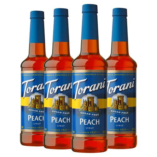 Torani Sugar Free Syrup, Peach, 25.4 Ounces (Pack Of 4) Package May ...