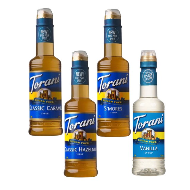 Torani Sugar Free Syrup Variety Pack, 12.7fl oz. (Vanilla, Classic ...