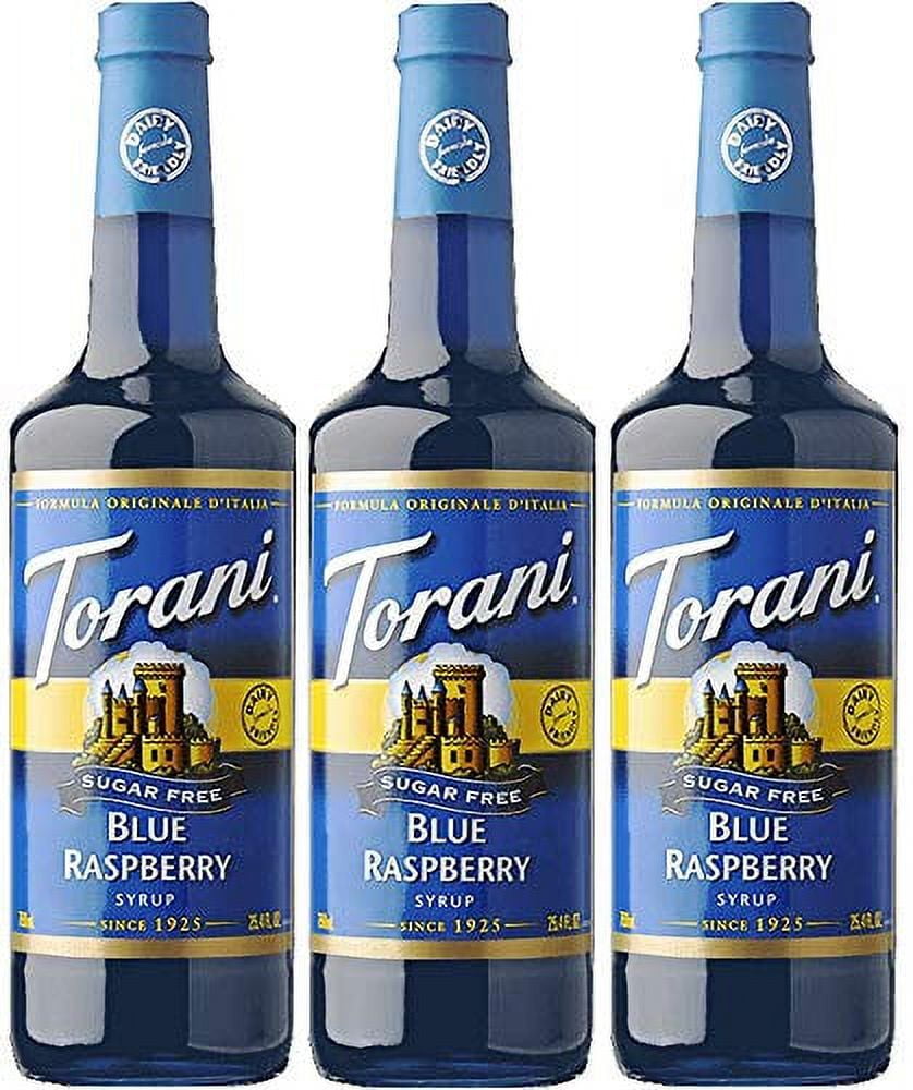 Torani Syrup, Sugar Free Blue Raspberry, 750mL Bottles (Pack of 3 ...