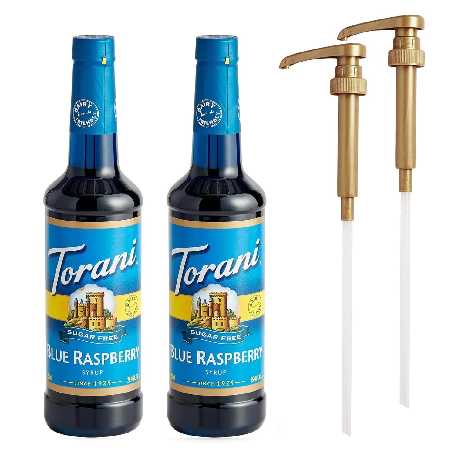 Torani Syrups 25.4Oz 2 Pack Sugar Free Blue Raspberry Syrup for Coffee ...