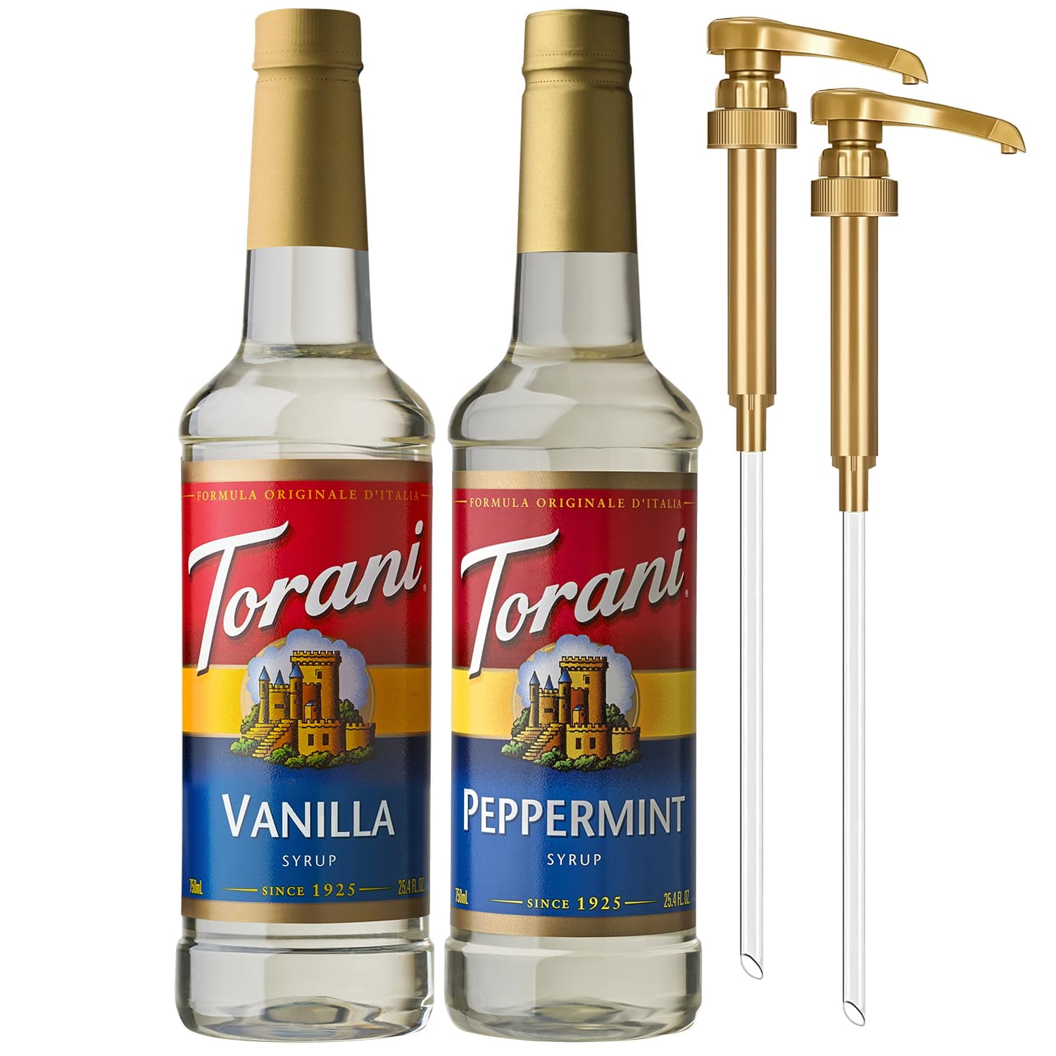 Torani Syrups, Peppermint And Vanilla Syrup Variety 2-Pack, Coffee ...