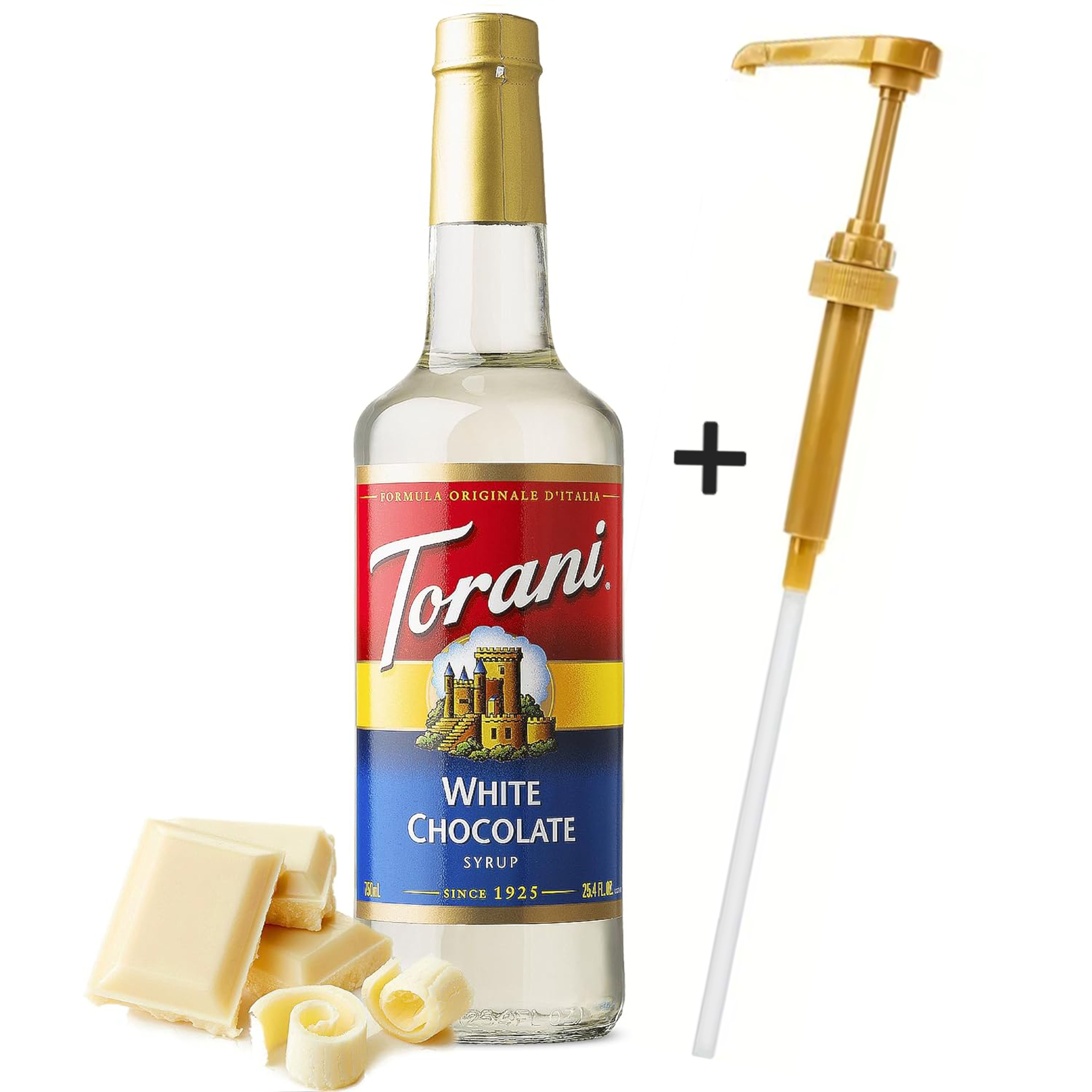 Torani White Chocolate Syrup 750 mL, Includes Gold Pump, Great for ...