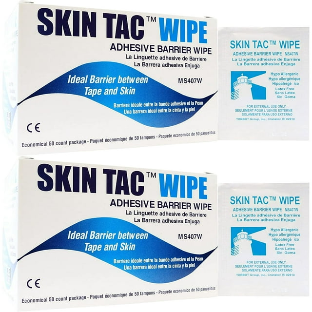 Torbot MS407W Skin Tac Adhesive Barrier Wipes for Ostomy Cleansing, 2 ...