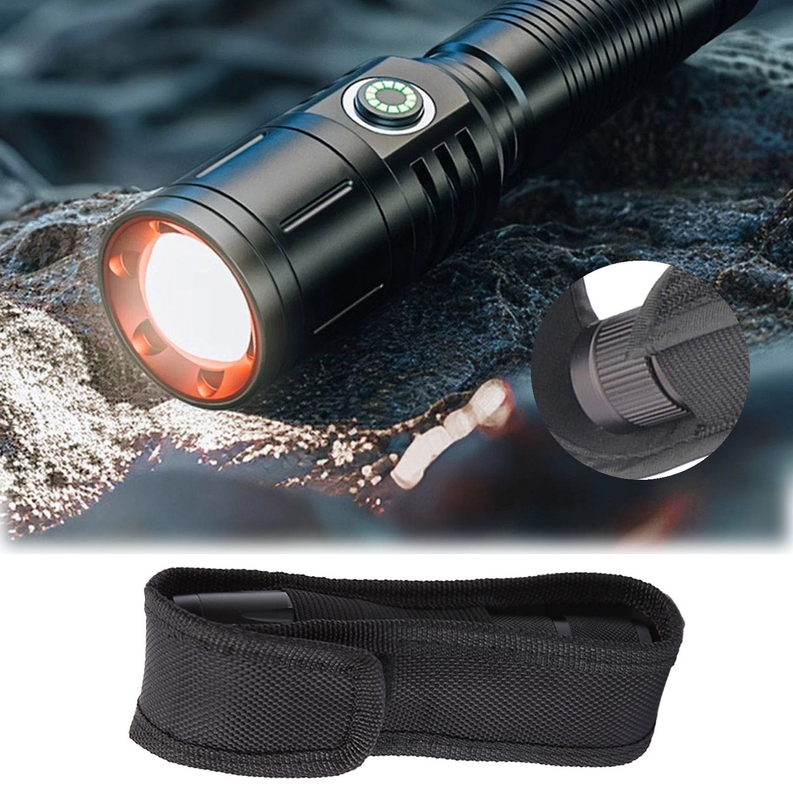 Torch Carry Flashlight Pouch Holster | Nylon Flashlight Holder Belt ...