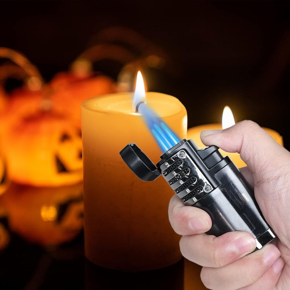 Torch Lighter 2 Pack Triple Jet Flame Butane Torch Lighters Refillable ...