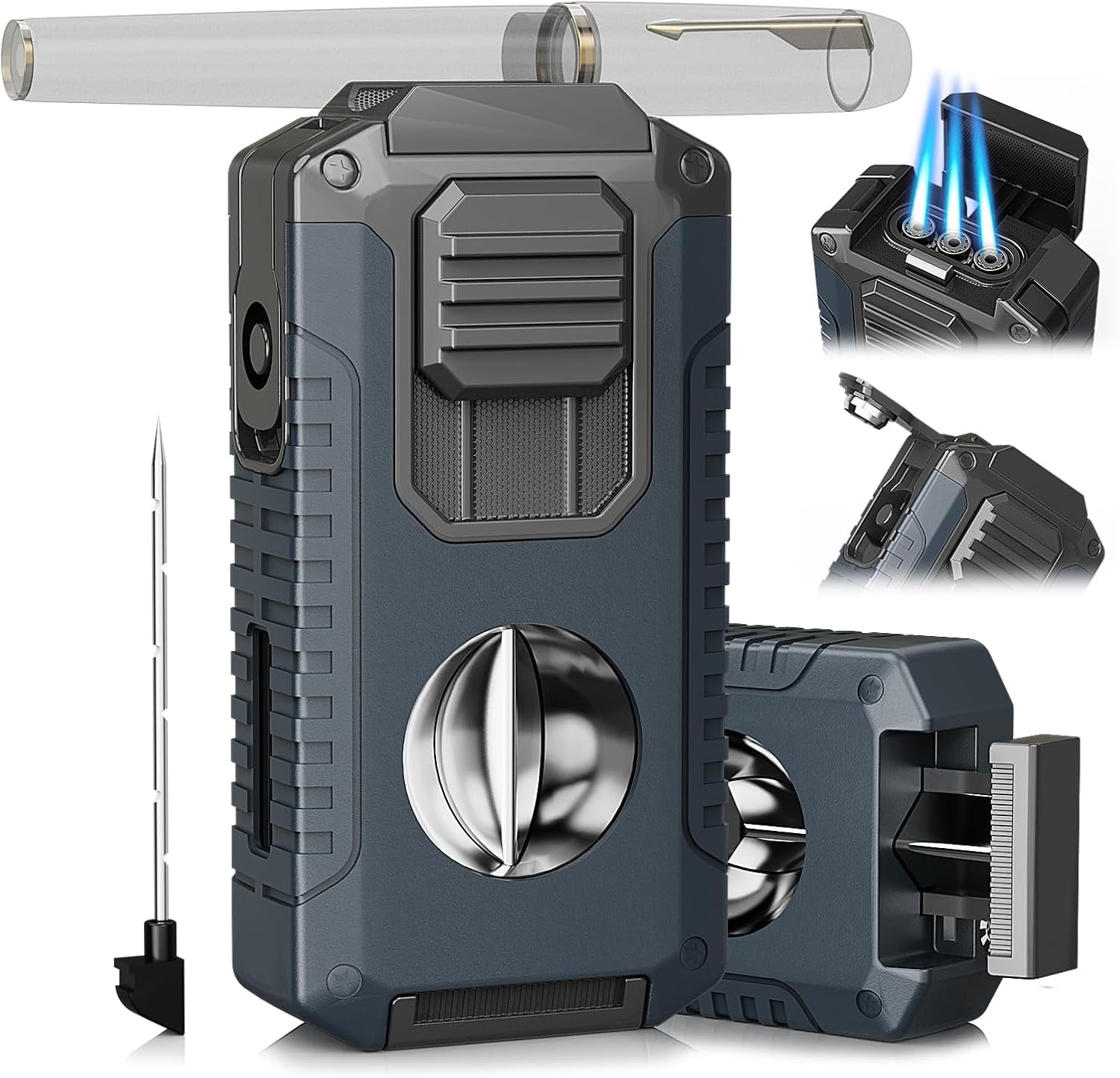 Torch Lighter Built-in Cutter, Punch, Holder, and Draw Enhancer Tool ...