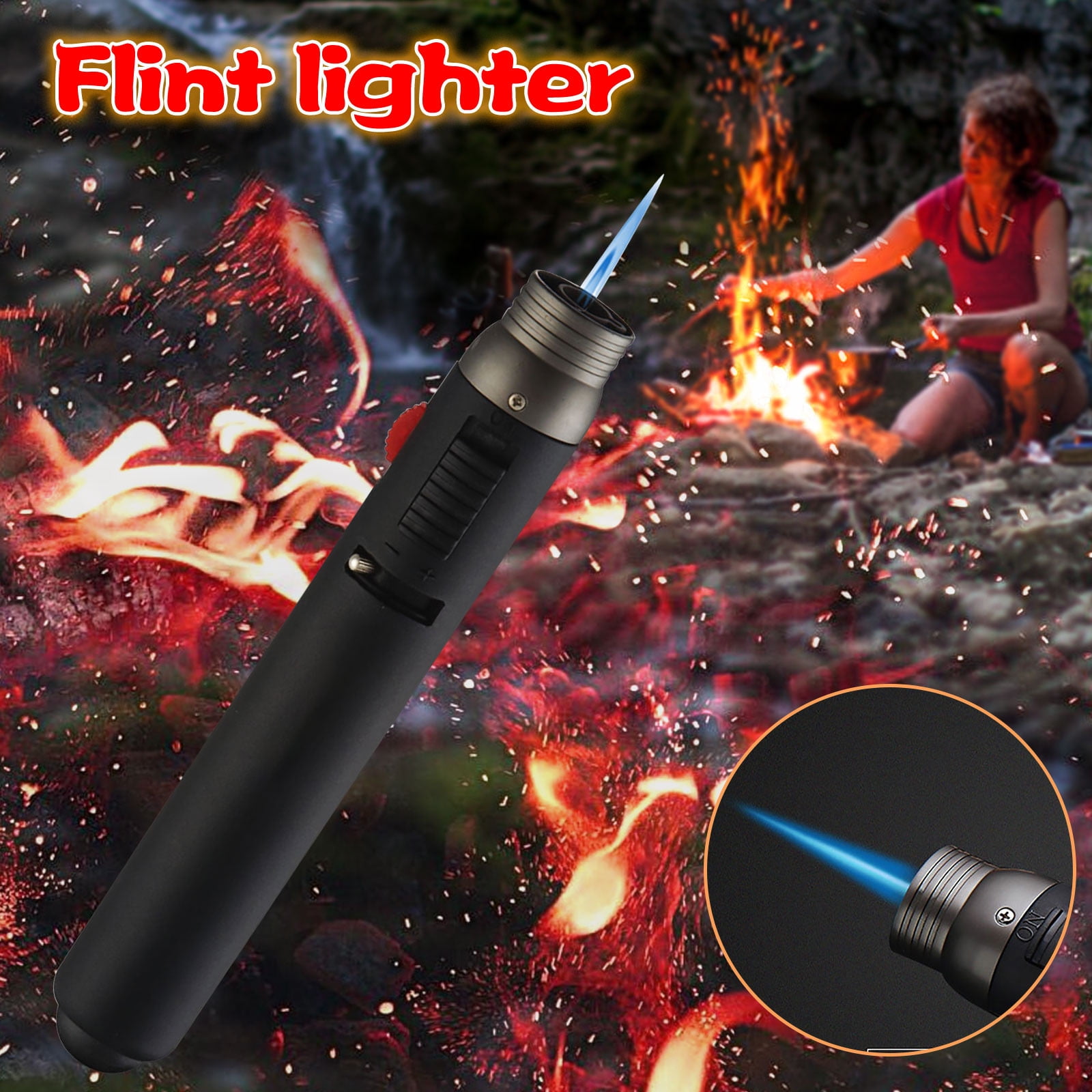 Torch Lighter Butane Lighter Refillable Windproof Lighter Adjustable 6 ...