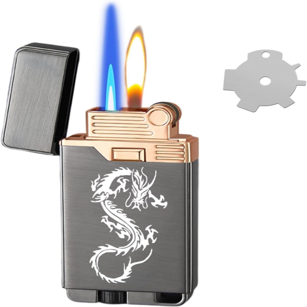 Torch Lighter, Dragon Style Dual Flame Lighter Switchable Soft/Jet ...