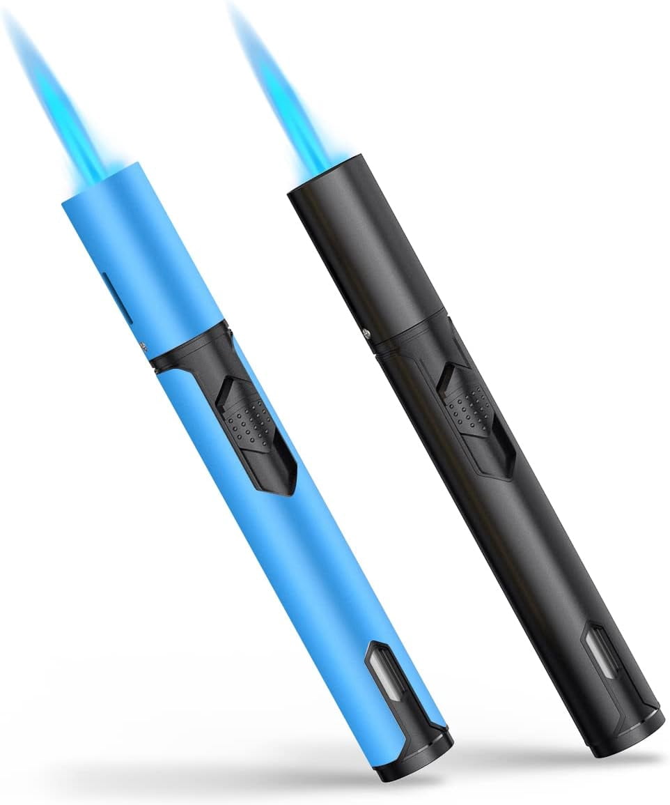 Torch Lighters 2 Pack Adjustable Jet Flame Butane Lighter, Refillable ...