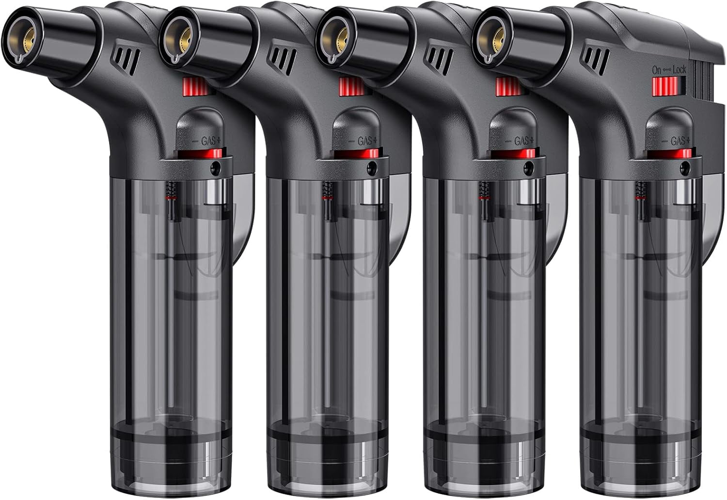 Torch Lighters, 4 Pack, Butane Refillable Jet Flame Lighter, Windproof ...