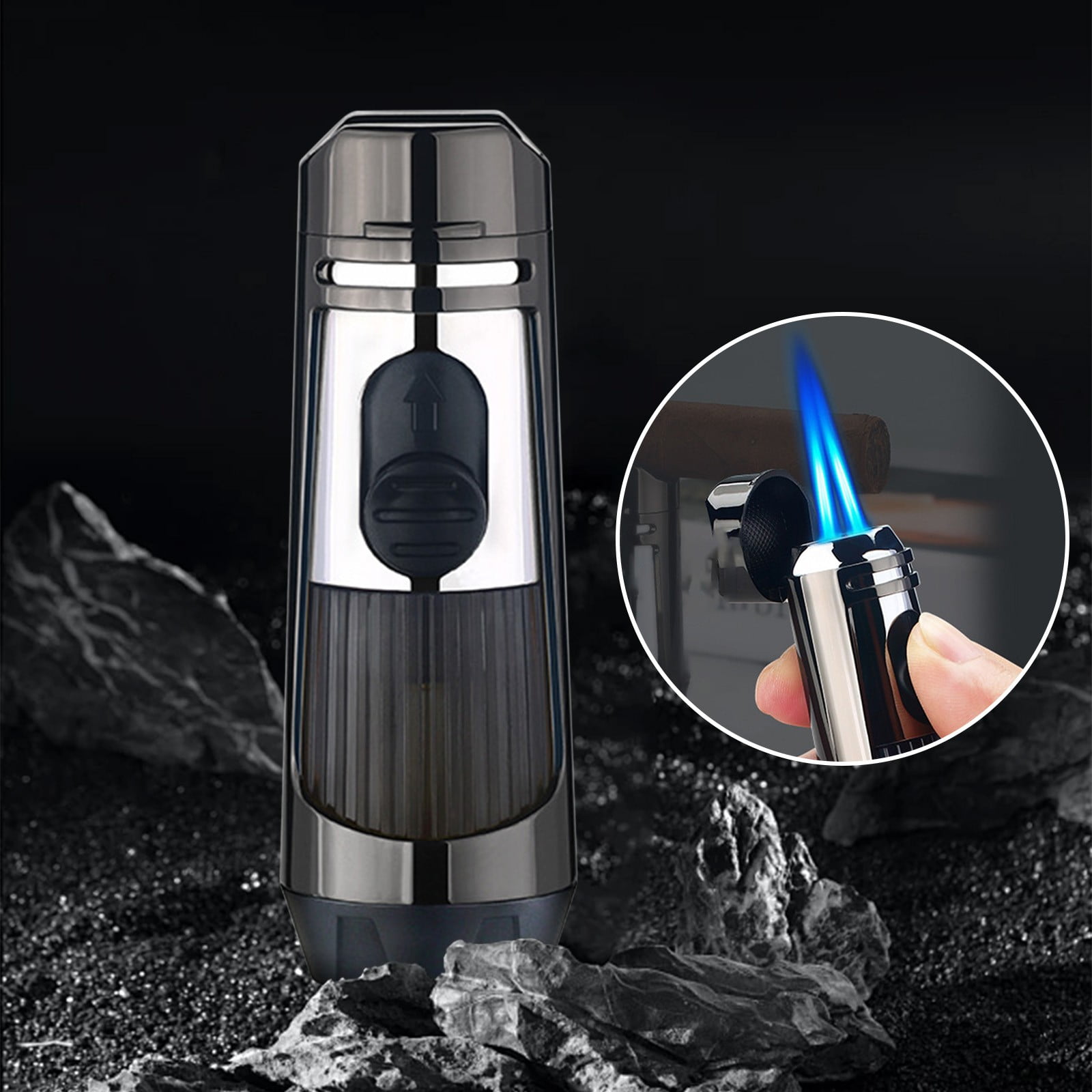Torch Lighters Butane Lighter Windproof Adjustable Jet Flame Torch ...