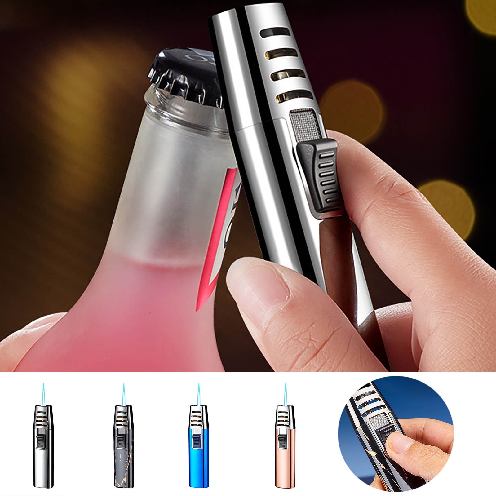 Torch Lighters Refillable,Adjustable Flame Arc Torch, Windproof Butane ...