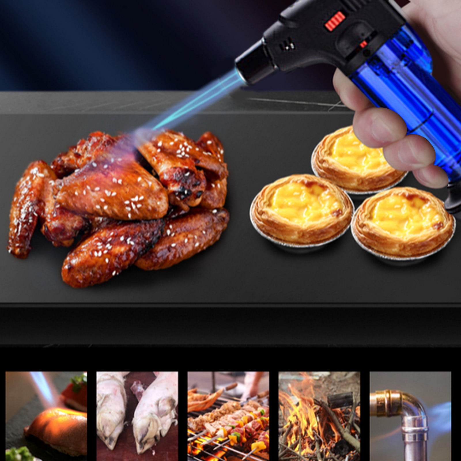 Torch Lighters, Windproof Adjustable Jet Flame Butane Lighter, Butane ...