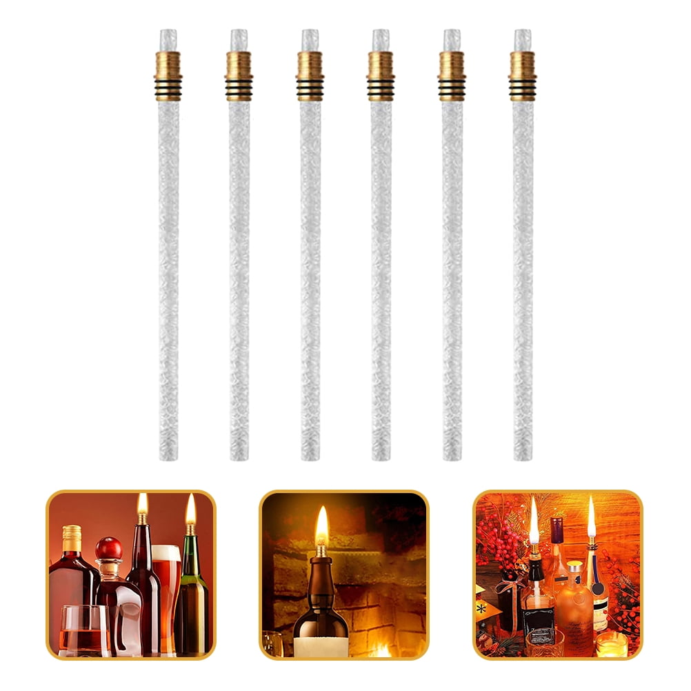 Torch Wicks, 6pcs Kerosene Oil Lamp Wine Bottle Wicks Fiberglass ...