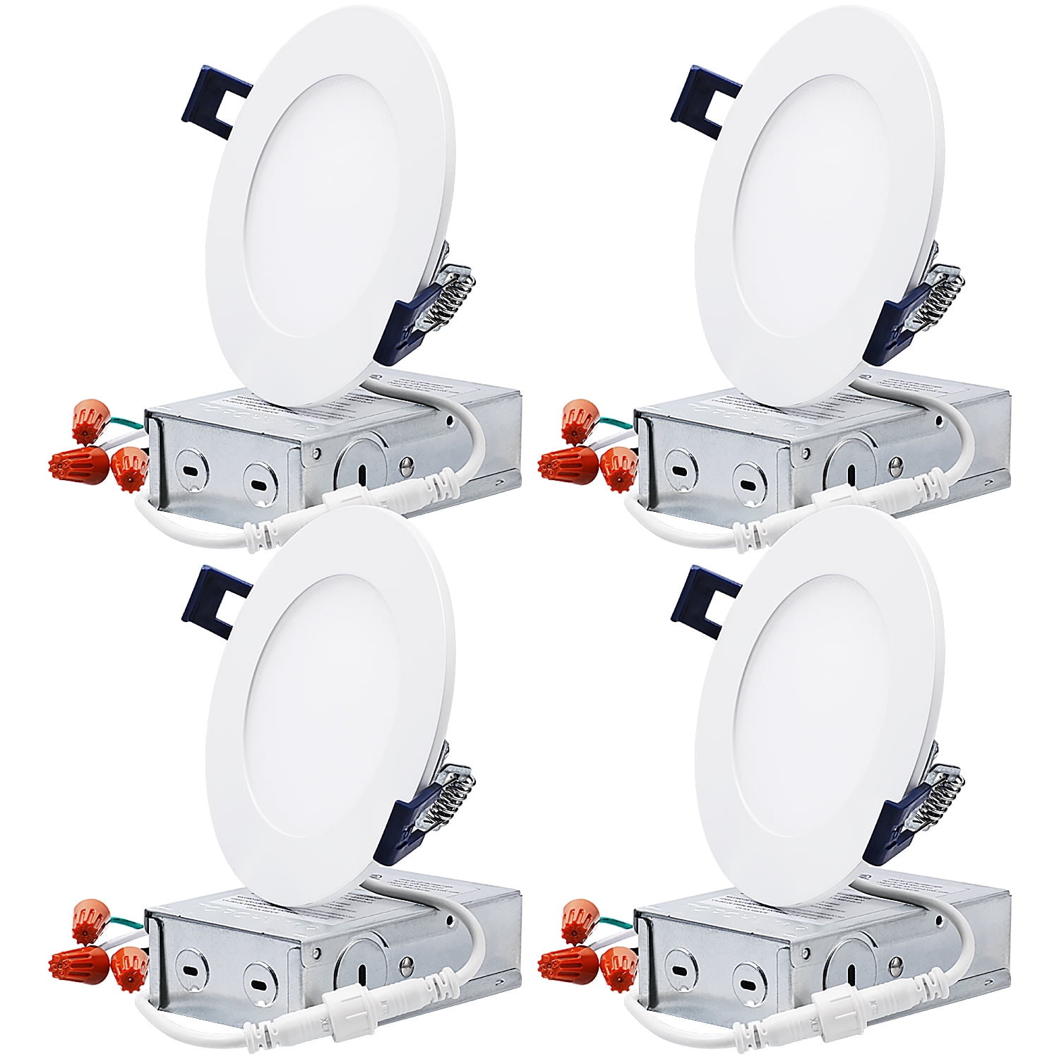 TorchStar 6 Inch Slim LED Recessed Downlight with J-box, Dimmable ...