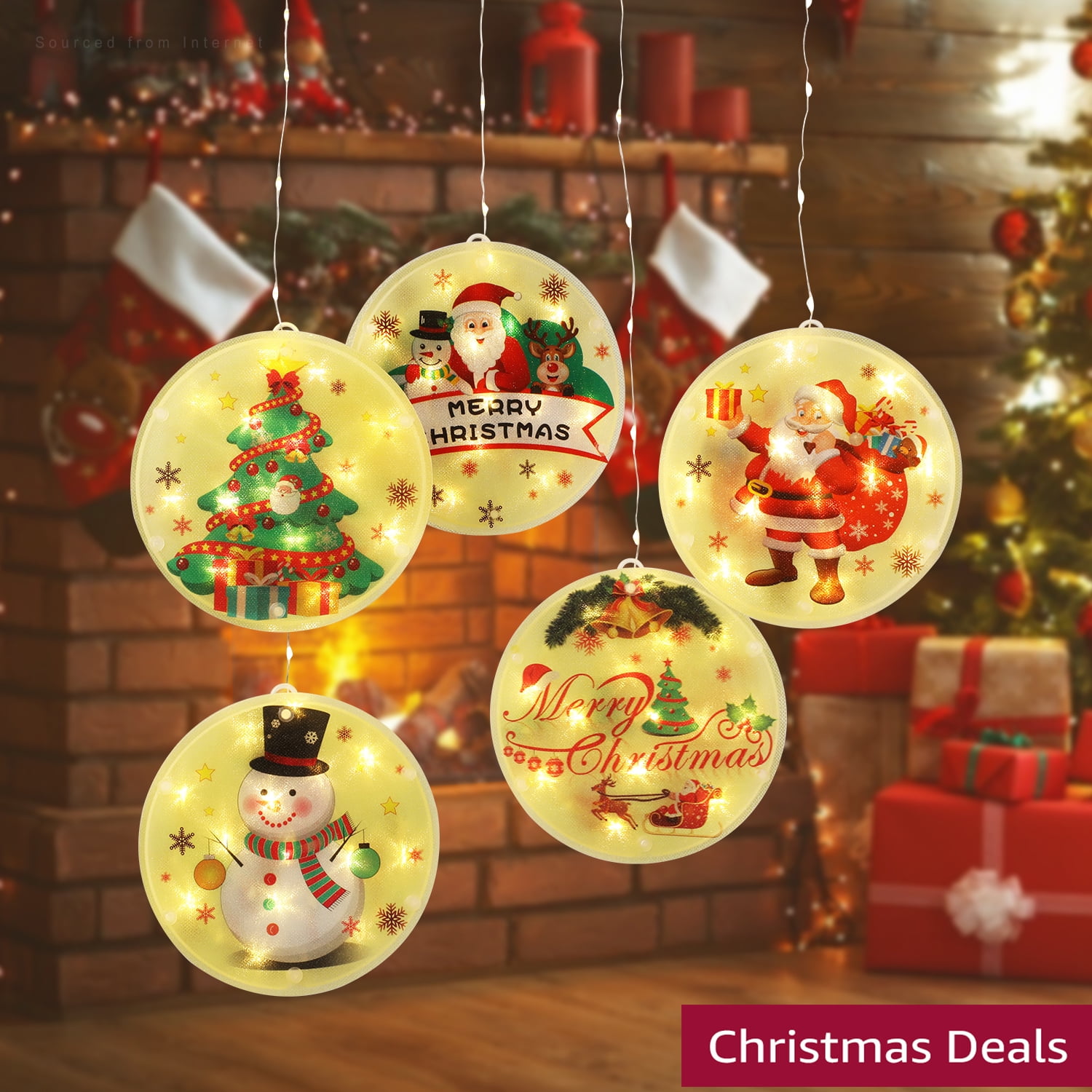 TorchStar Christmas String Lights, 3D Decorations Hanging Lights USB ...