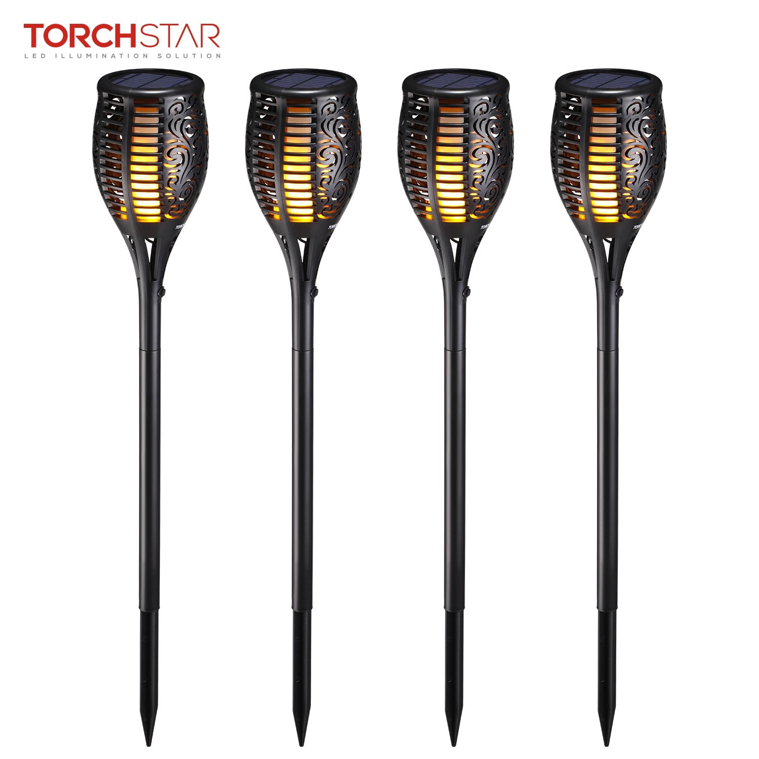 TorchStar Dusk to Dawn Solar Torch Lights for Garden, Patio, 96 LED ...