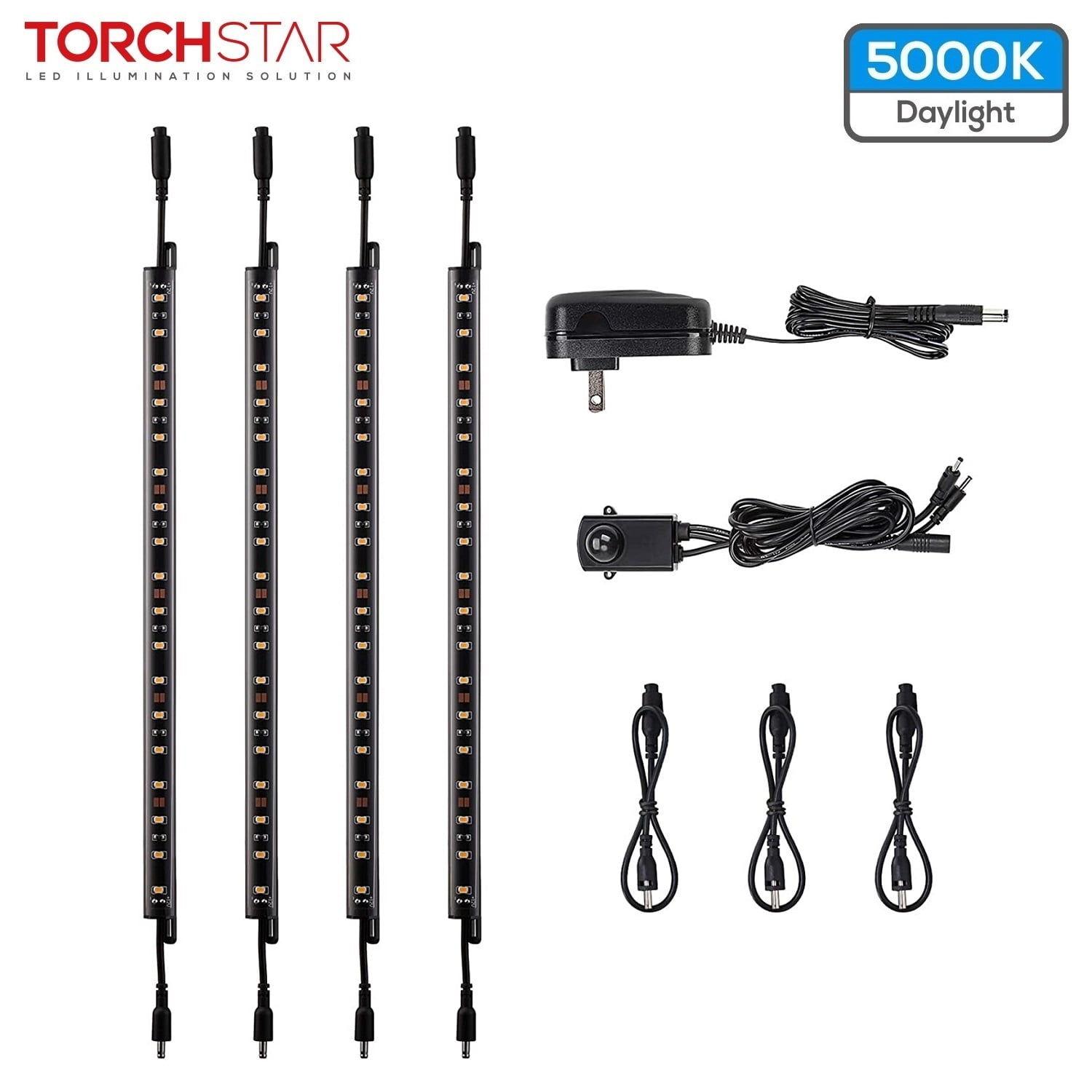 TorchStar UL Adapter Motion Sensor 12 Inch LED Under Cabinet Lighting ...