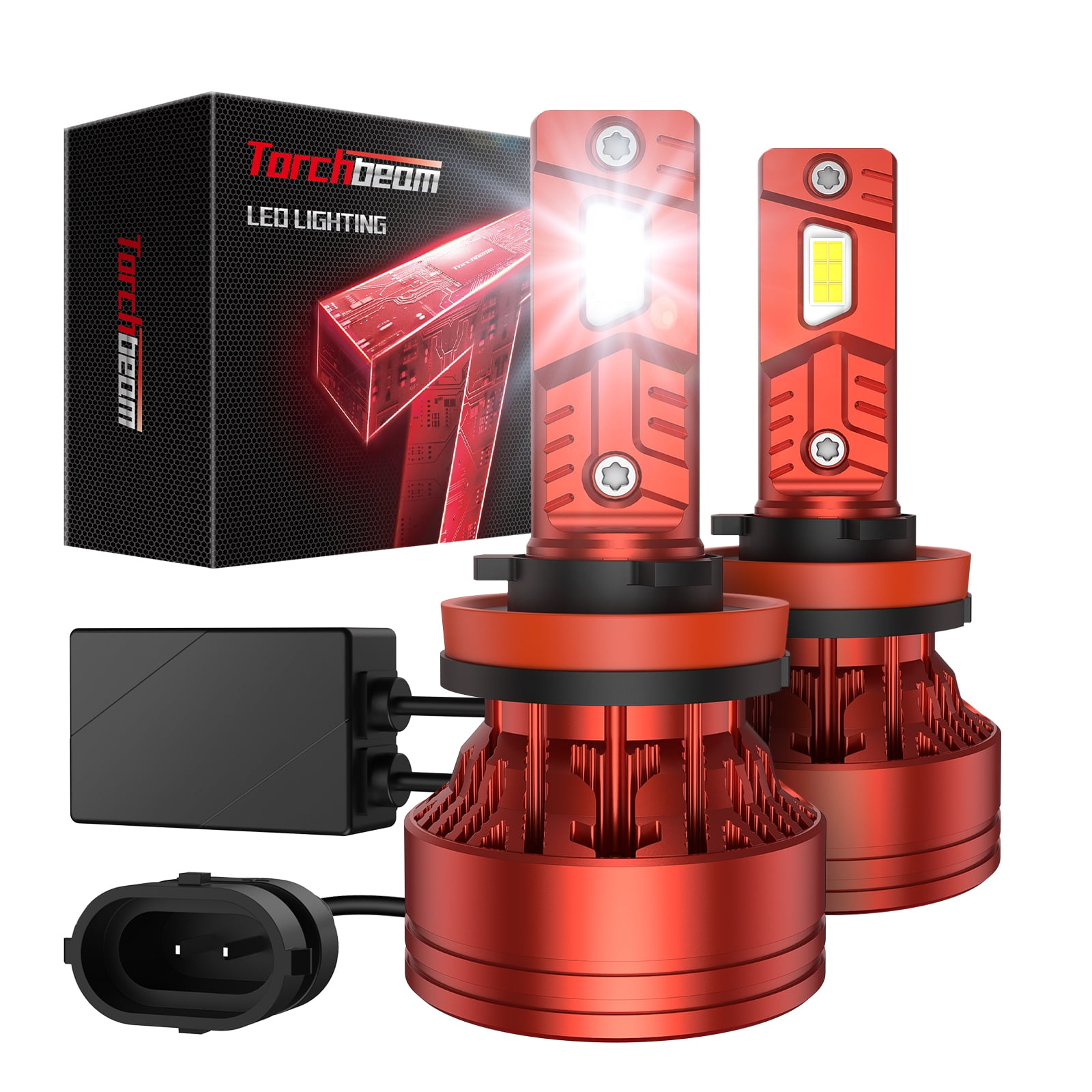 Torchbeam H11/H8/H9 LED Headlight Bulb 33000 LM 6500K Cool White Plug ...