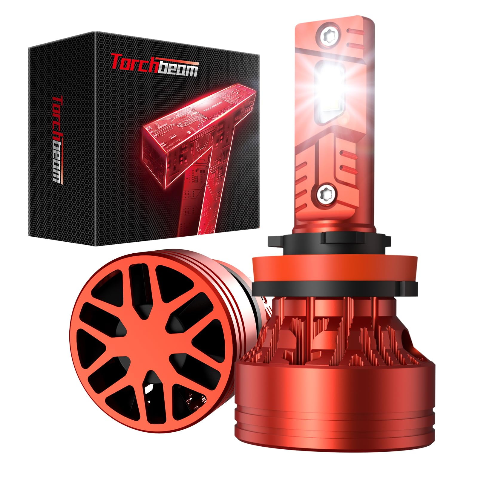 Torchbeam H11/H9/H8 LED Bulbs CM31 130W 33000LM, 900% Ultra Brightness ...