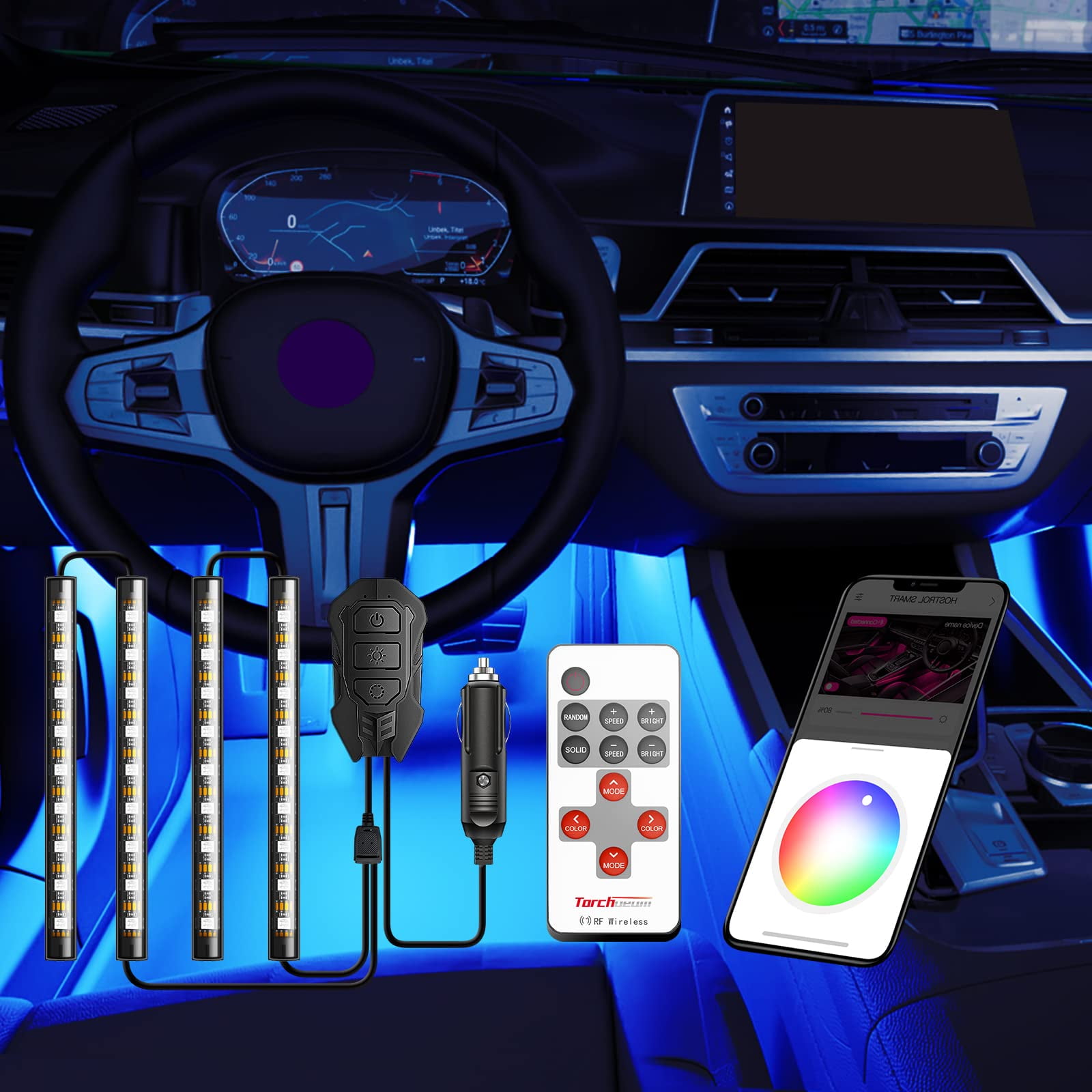 Torchbeam RGB Interior Car SSF20 Lights, 16 Million Colors Car LED ...