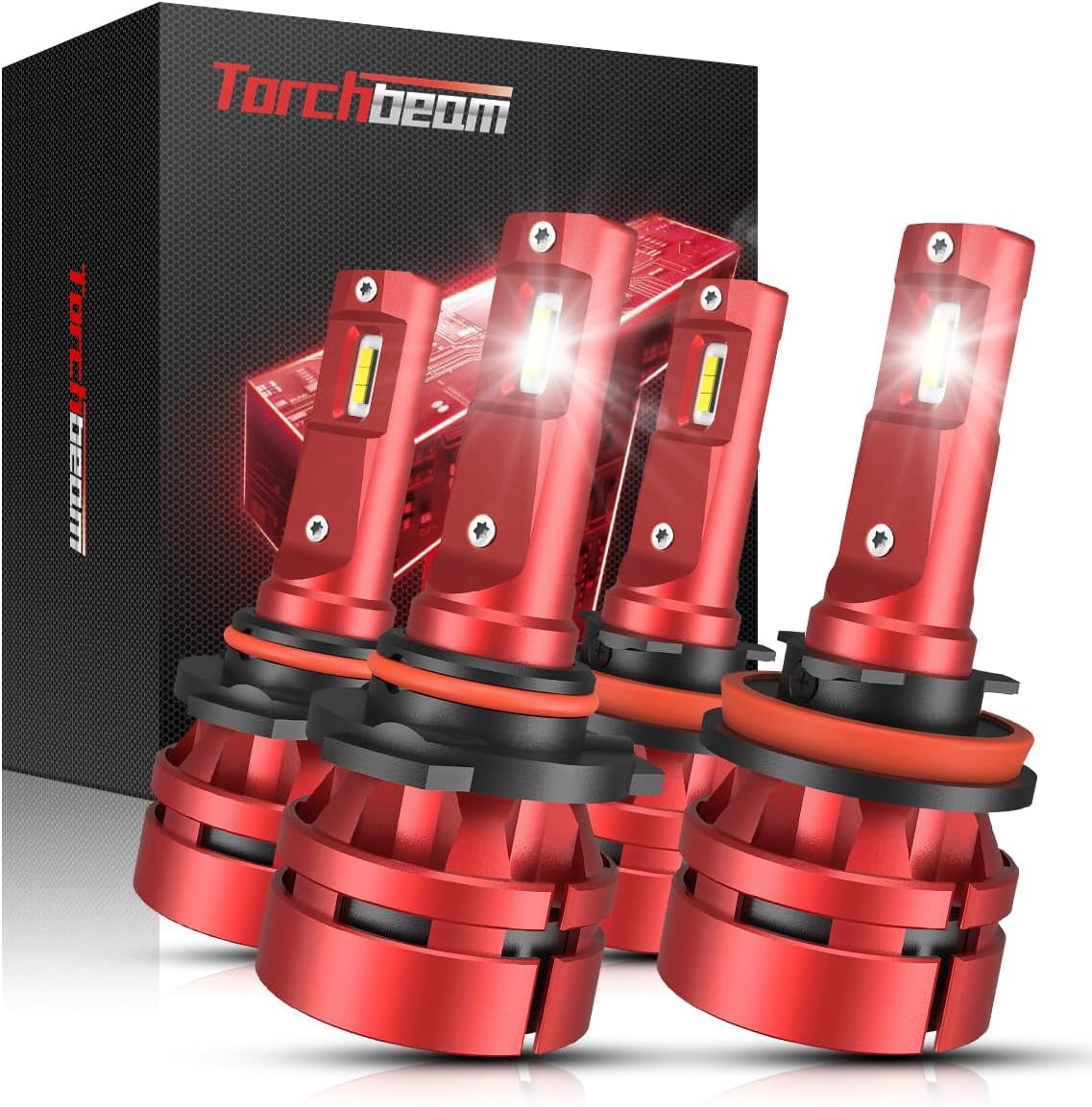 Torchbeam T2 9005 H11 LED Headlight Bulb Kit, 16000 Lumens HB3 High ...