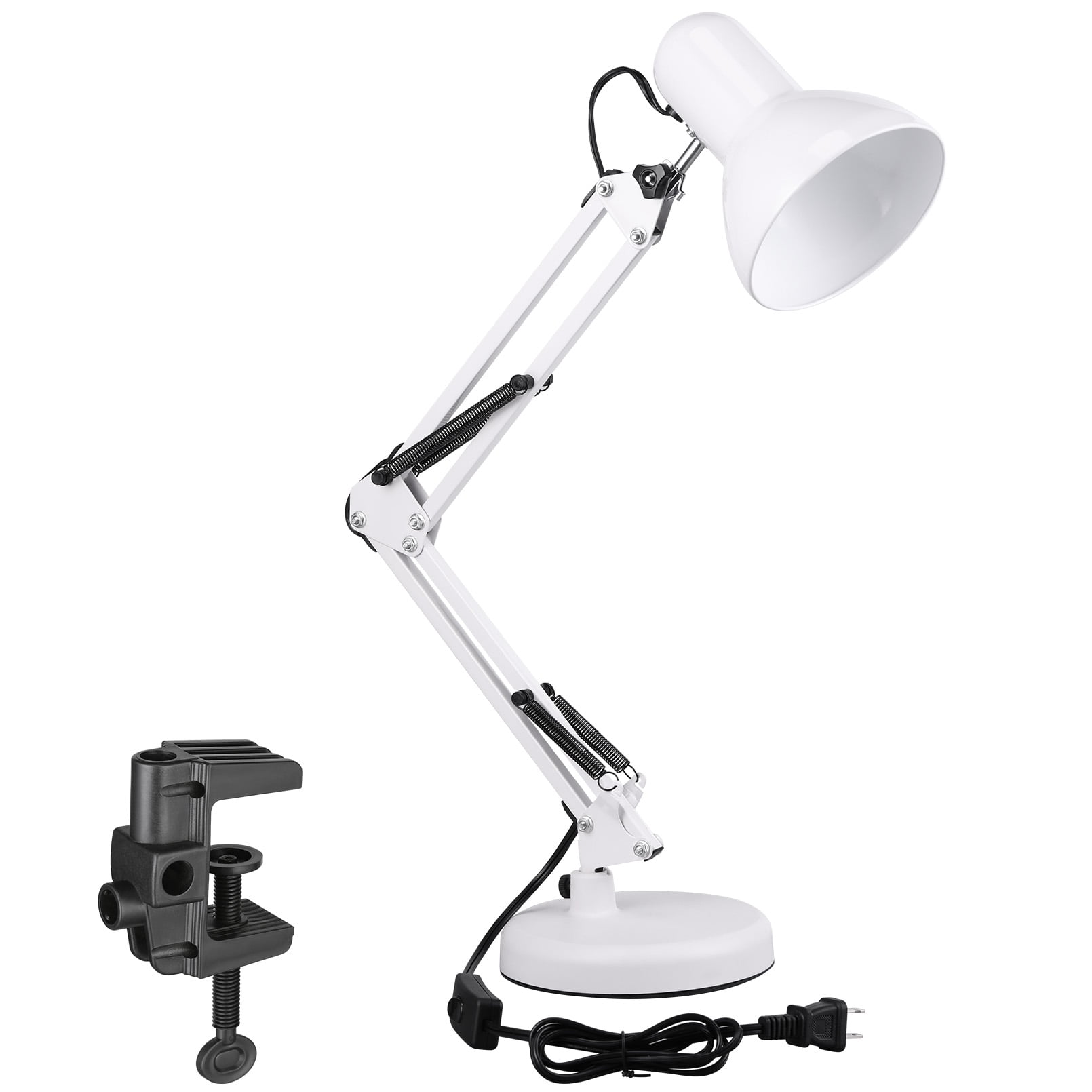Torchstar Metal Swing Arm Desk Lamp, Interchangeable Base & Clamp for ...