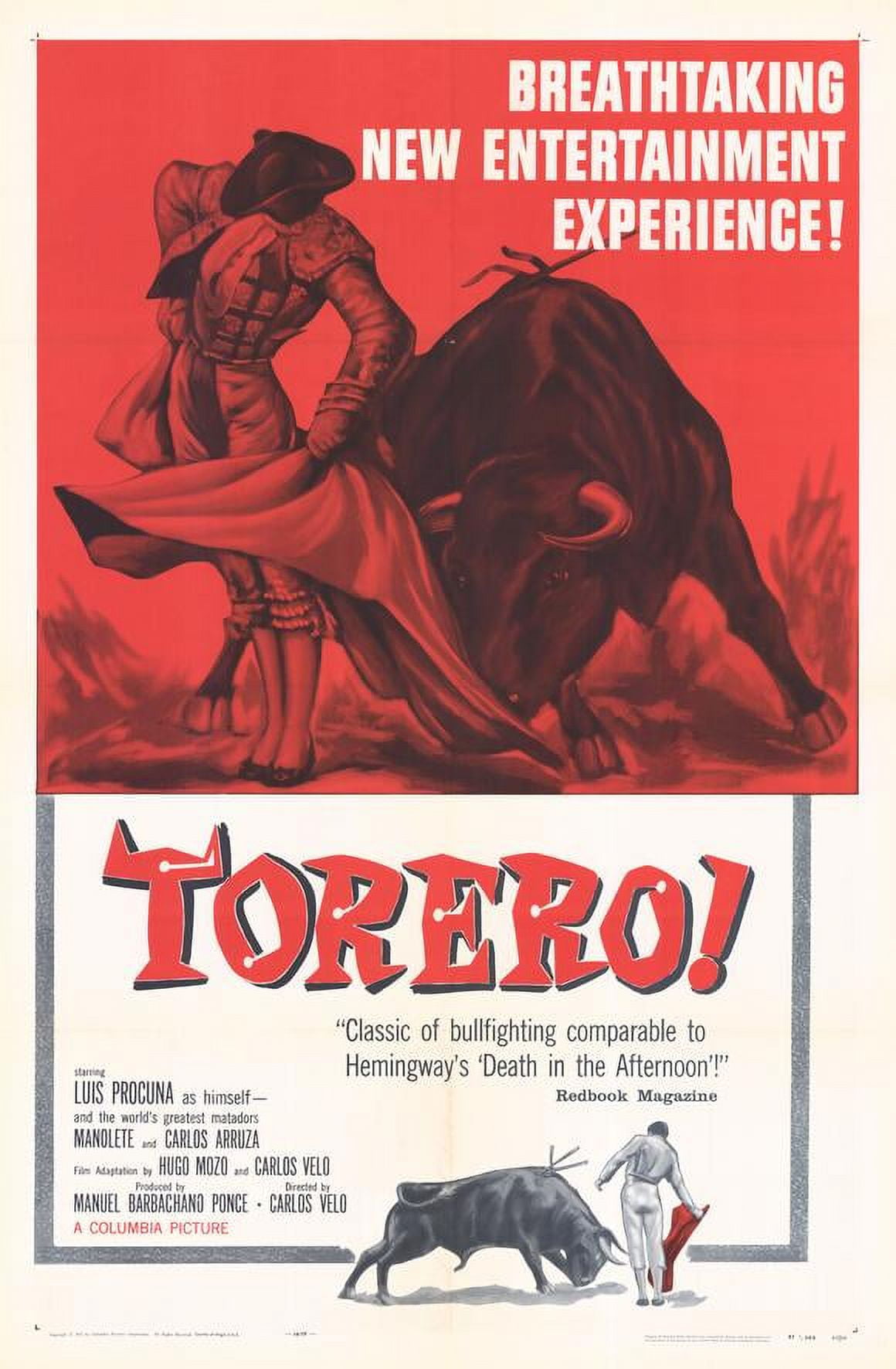 Torero! - movie POSTER (Style A) (27" x 40") (1957) - Walmart.com