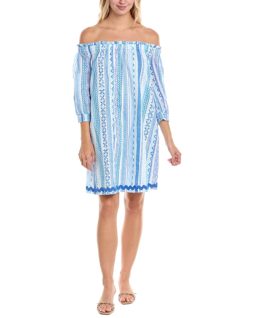 Tori Richard womens Borderline Rosette Mini Dress, s, Blue - Walmart.com