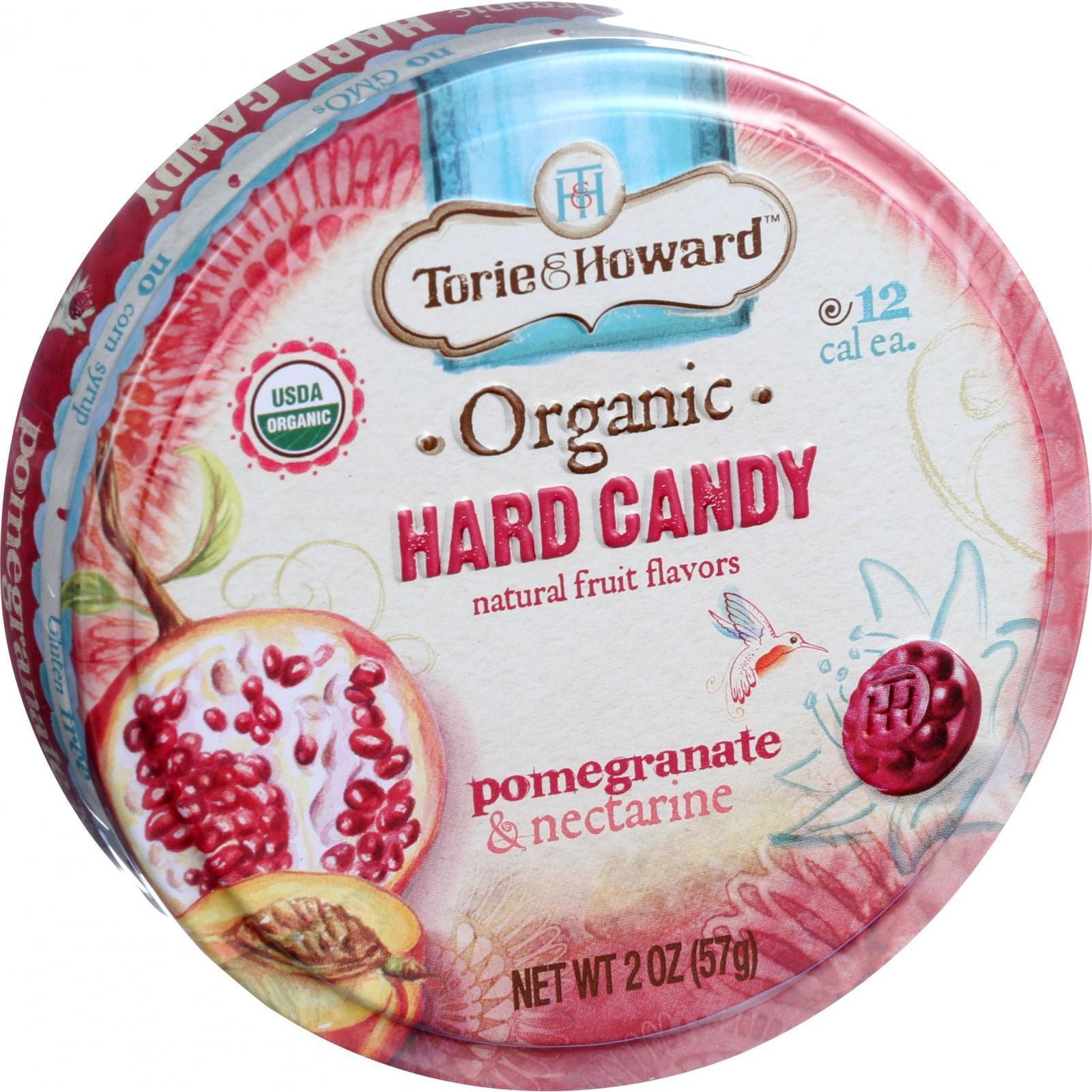 Torie & Howard Organic Hard Candy, Pomegranate & Nectarine, 2 Oz, Case ...