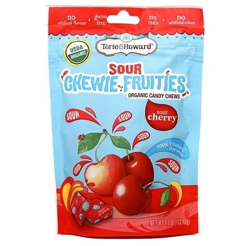 Torie & Howard Chewie Fruities Organic Candy Chews Sour Cherry ...