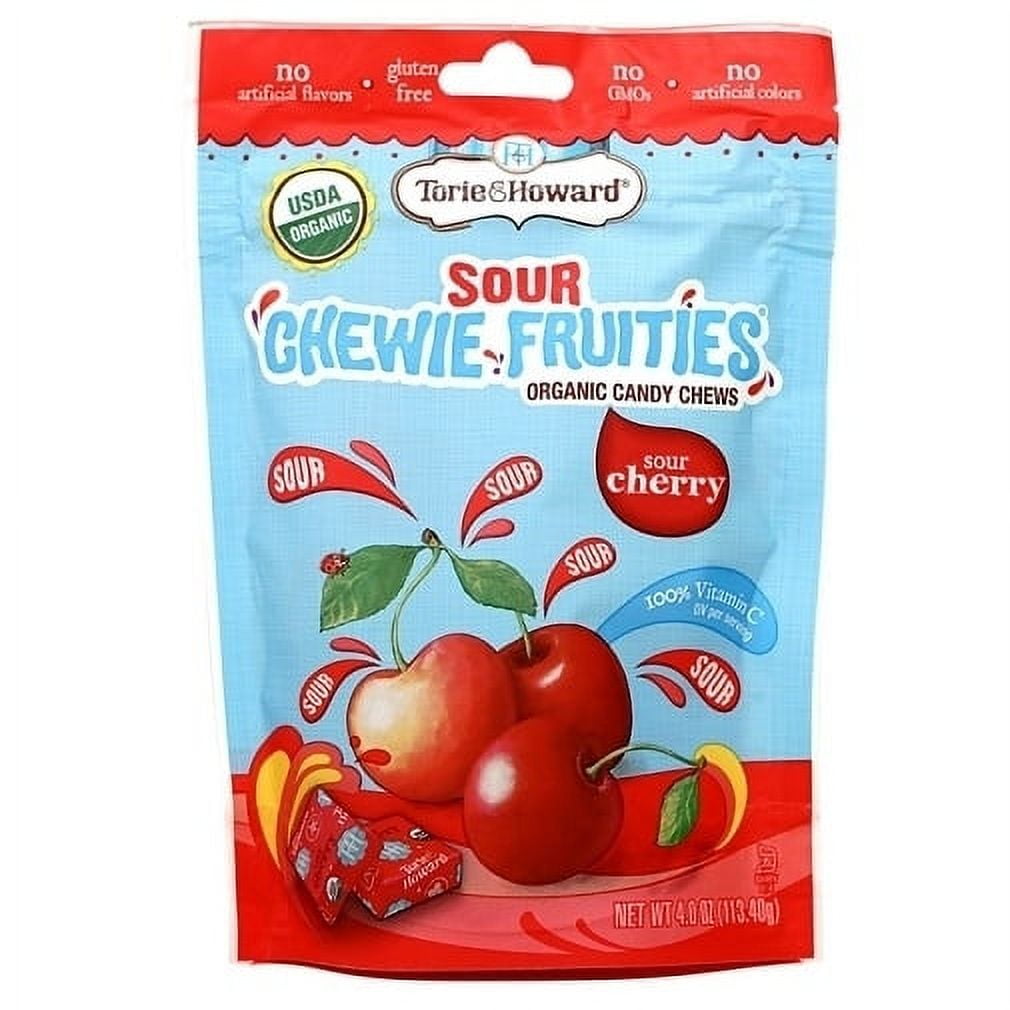 Torie & Howard Chewie Fruities Organic Candy Chews Sour Cherry ...