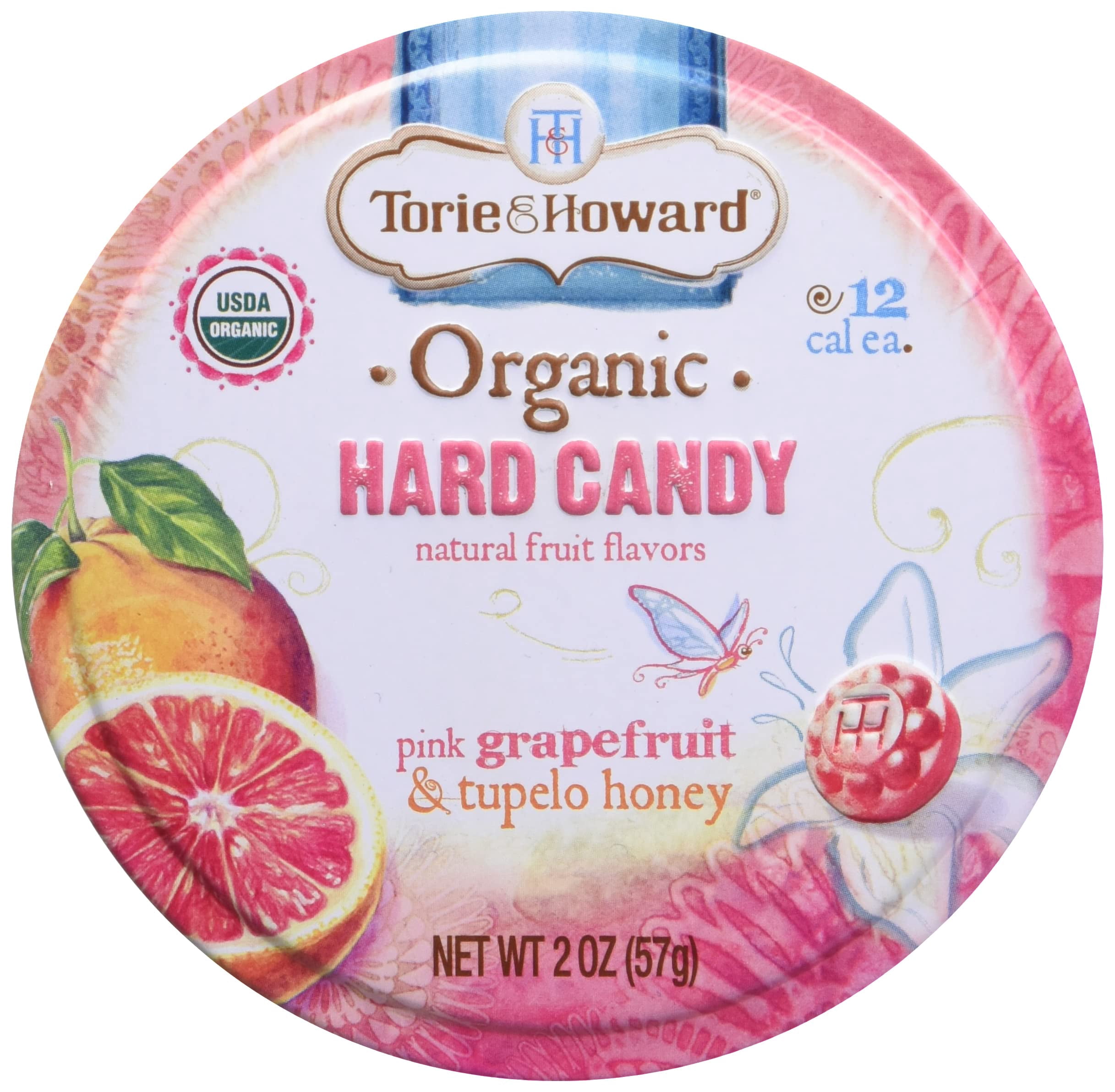Torie and Howard Organic ESF27 Hard Candy Tin, Pink Grapefruit and ...