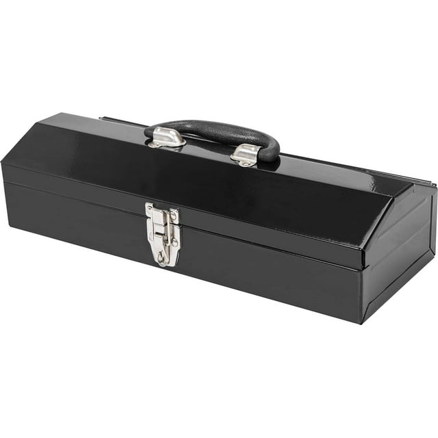 Torin 16" Steel Tool Box with Handle and Metal Latch Closure, Portable ...