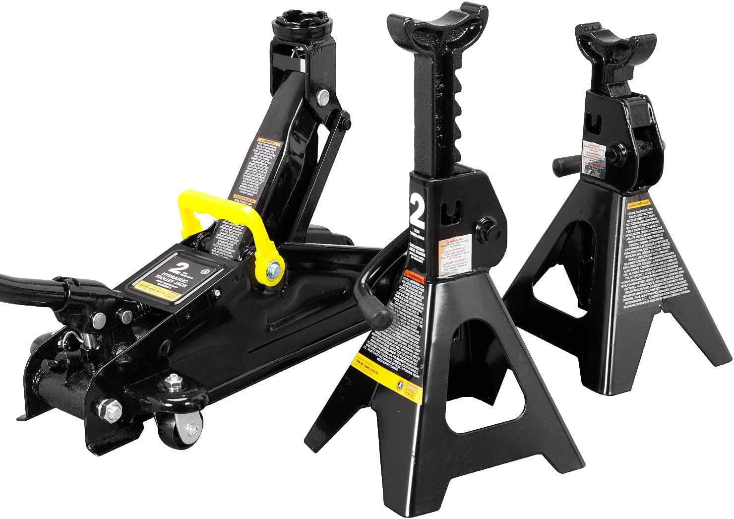 Torin AT82001B-2 Hydraulic Floor Jack Combo with 2 Jack Stands, 2 Ton ...