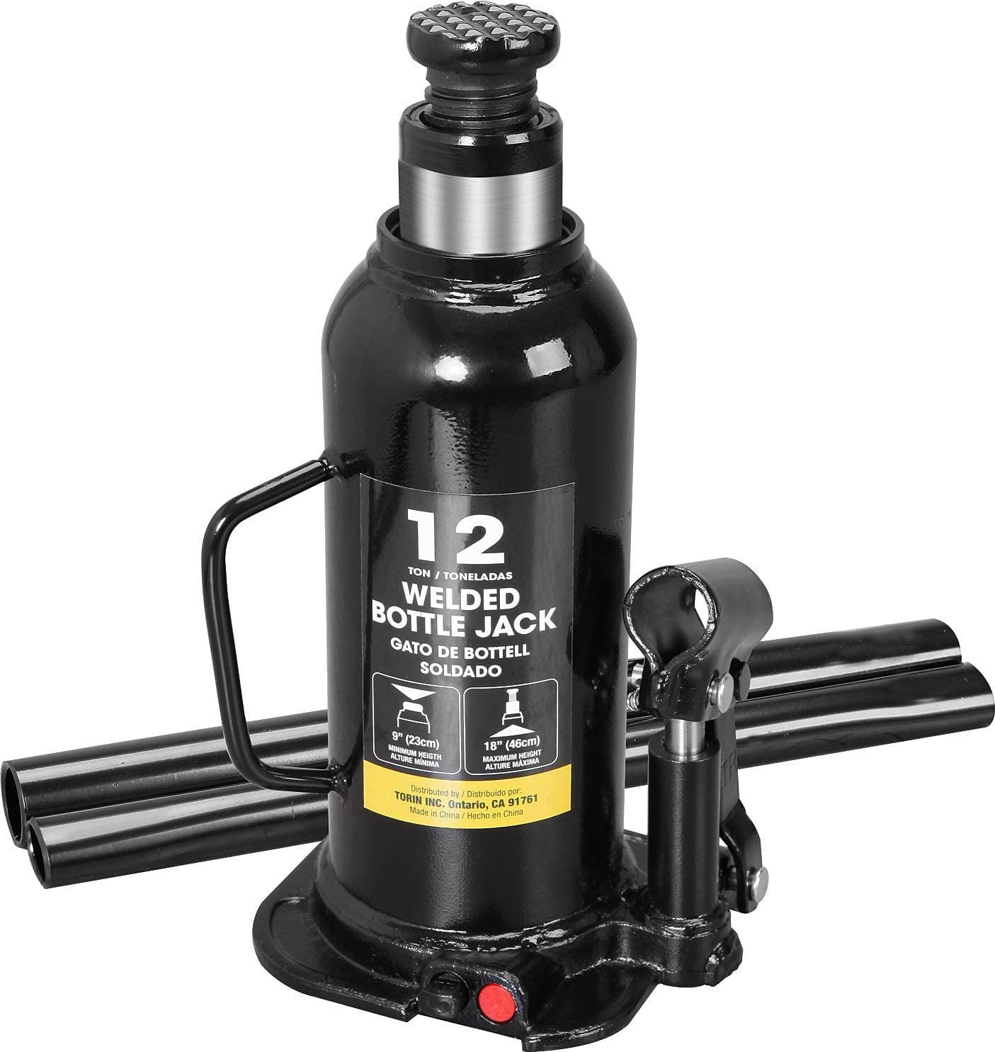 Torin Jacks DT91203BB Hydraulic Welded Bottle Jack 12 Ton 24000 lb Capacity Black Walmart