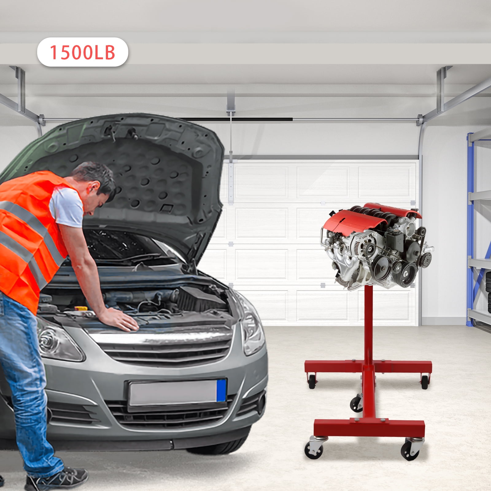 Torin Steel Engine Stand – 1500 lbs Capacity, Adjustable Arms, 360 ...