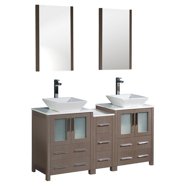 Fresca Formosa 72" Wood Bathroom Vanity with Open Bottom and Mirrors in ...