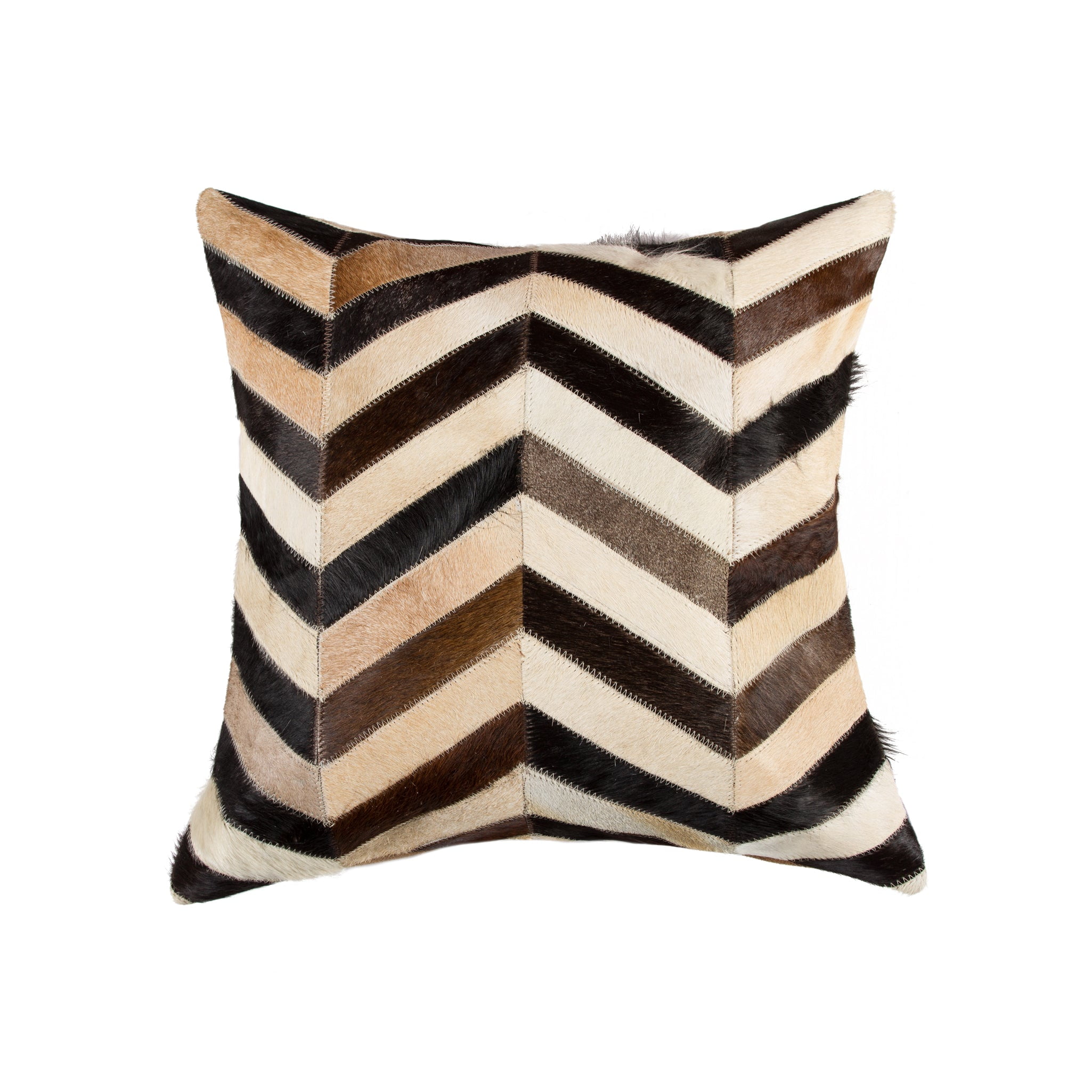 Natural Torino Chevron Cowhide Pillow | Tri-color | 18"x18" - Walmart.com