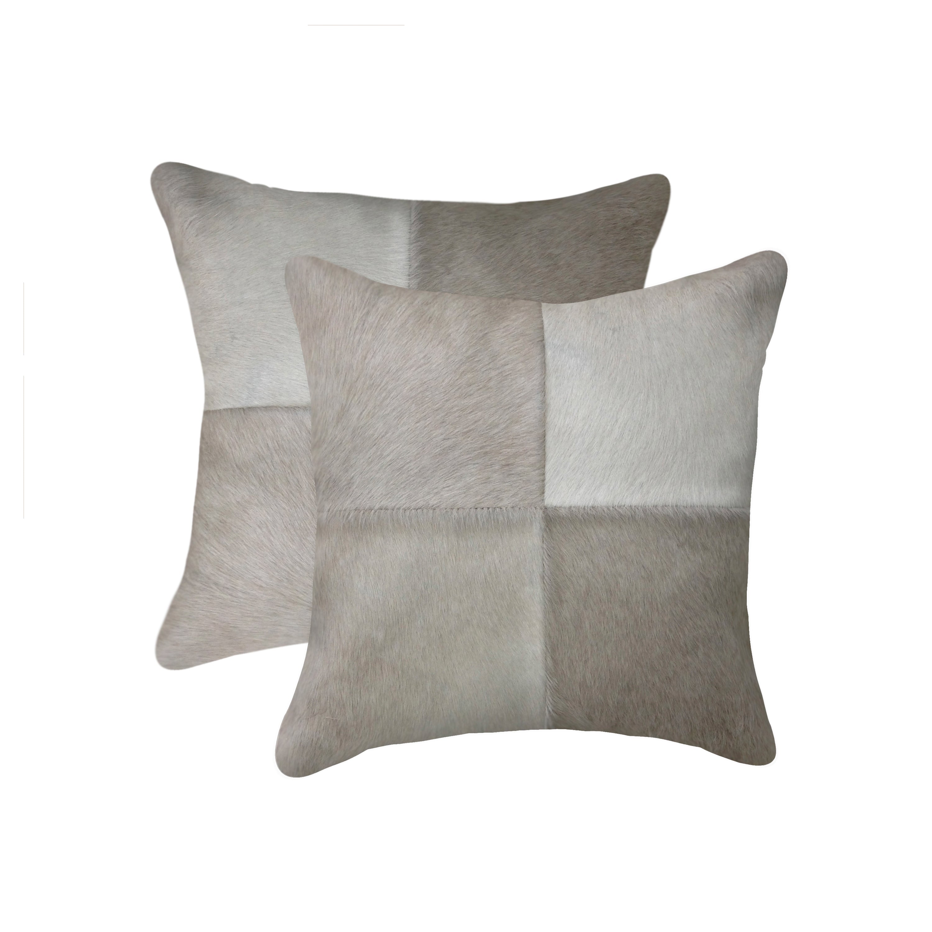 Natural Torino Quattro Cowhide Pillow | 2-Pack | Grey | 18"x18 ...