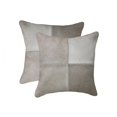 Natural Torino Quattro Cowhide Pillow | 2-Pack | Grey | 18"x18 ...