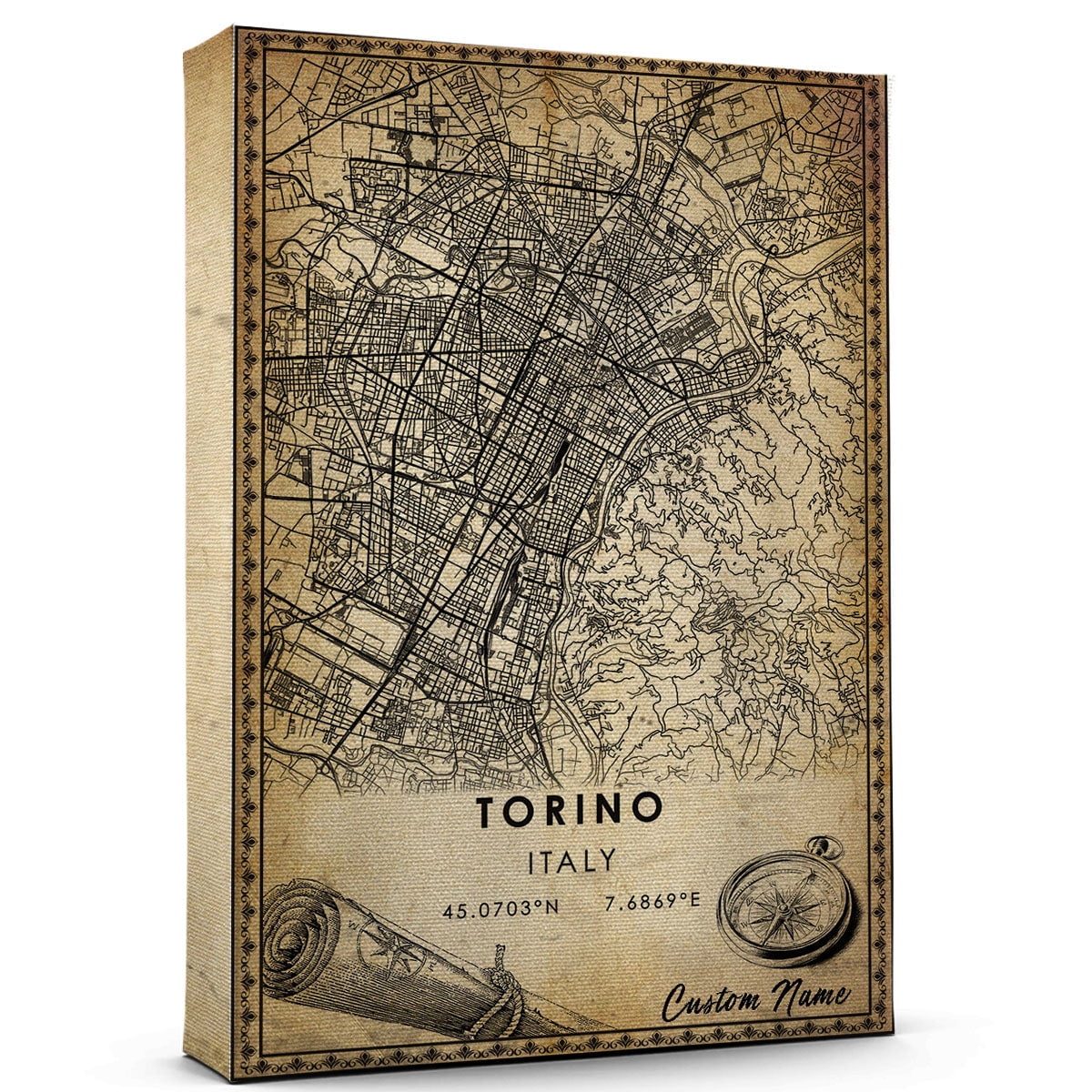 Torino Map Poster, Italy Map Art Poster, Canvas, Torino Map City ...