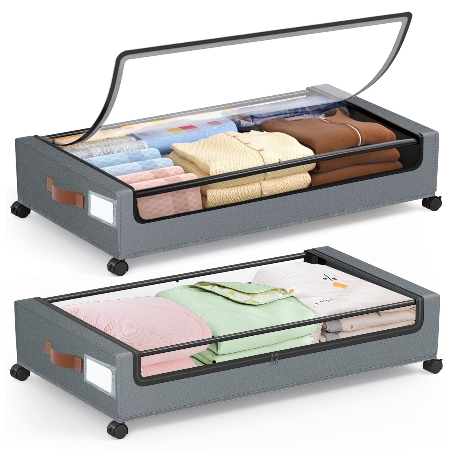 Torio Under-Bed Storage with Wheels, Featuring a Viewing Window and ...