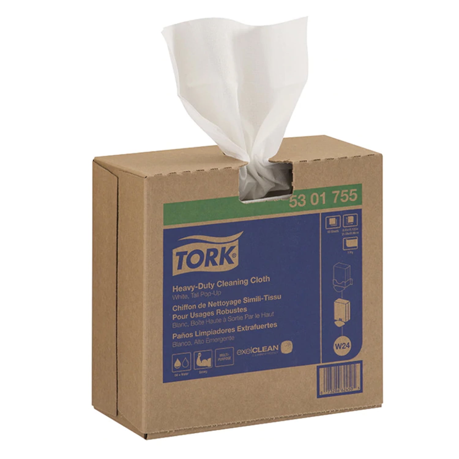 Tork 5301755 400 Count Heavy Duty 1 Ply Cleaning Cloths Pop Up Box (5 ...