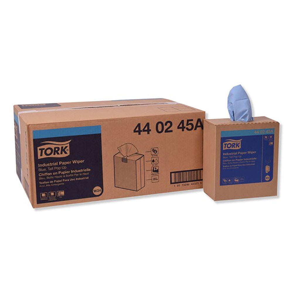Tork Industrial Heavy Duty Disposable Paper Wiper Pop Up Box, Blue (10 ...