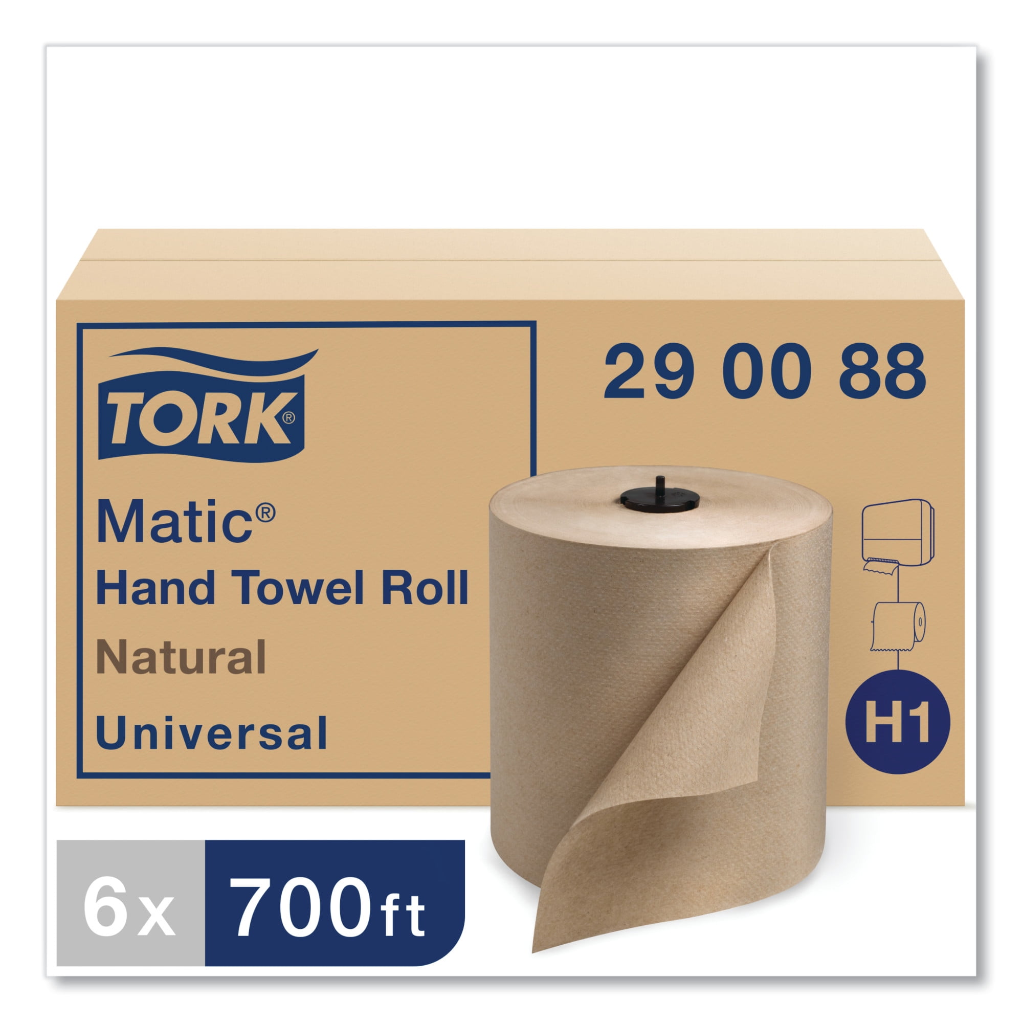 "Tork Universal Matic Paper Hand Towel Roll, 7.7"" x 700 ft, Natural, 6 ...