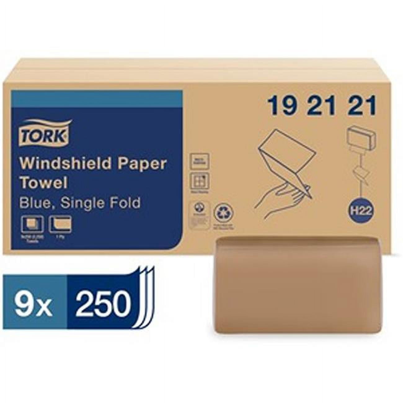Tork TRK192121 EcoLogo Certified, Folded Windshield Paper Towel, Strong ...