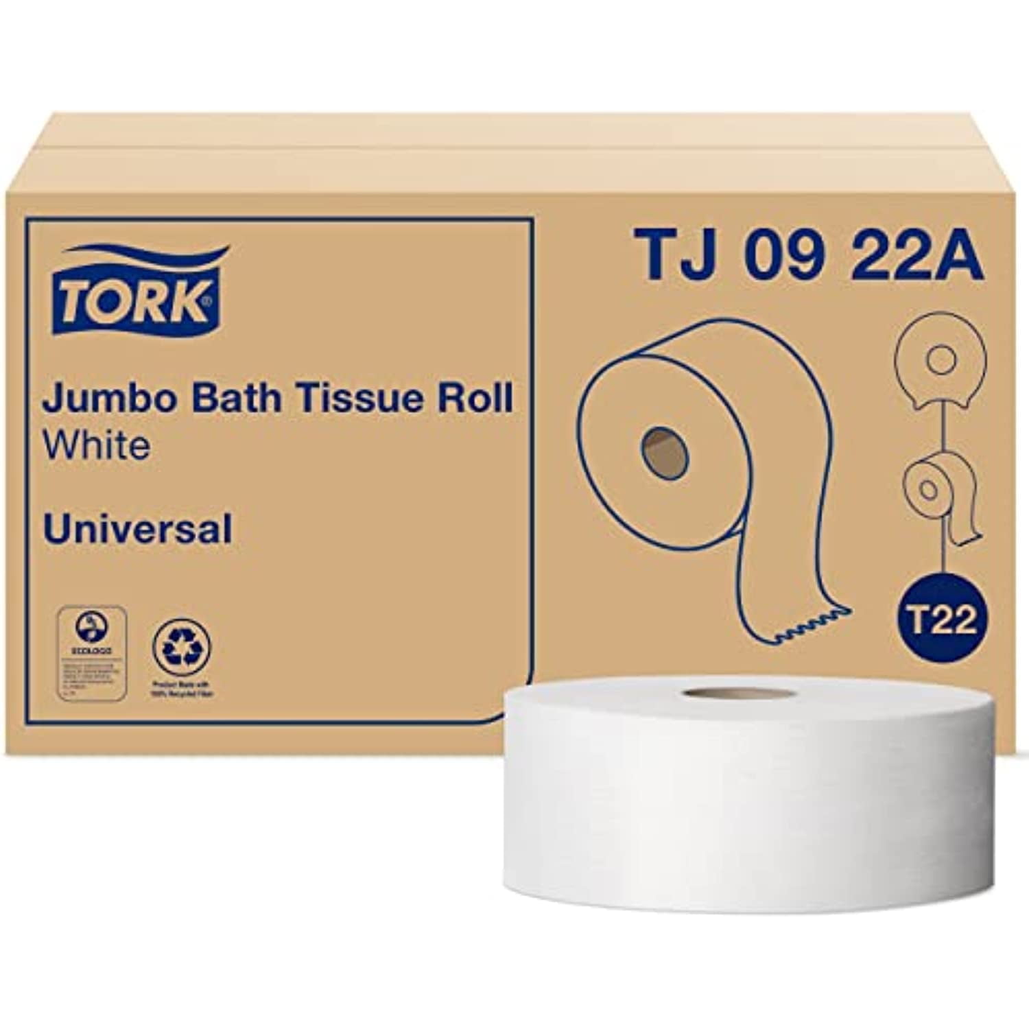 Tork Universal 2-Ply Jumbo Toilet Paper Roll, 12 x 1000', TJ0922A ...