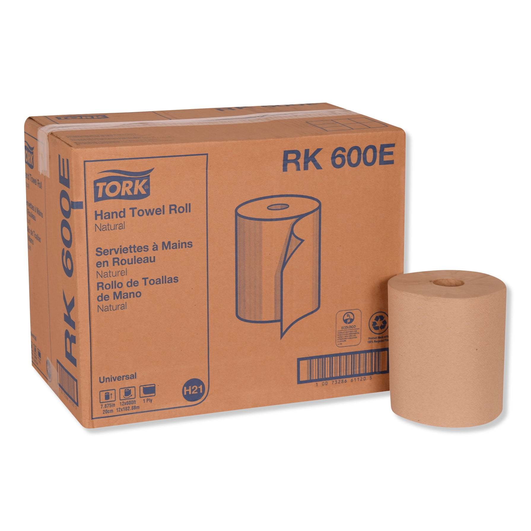 Tork Universal Hardwound Roll Towel, 7.88" x 600 ft, Natural, 12/Carton ...